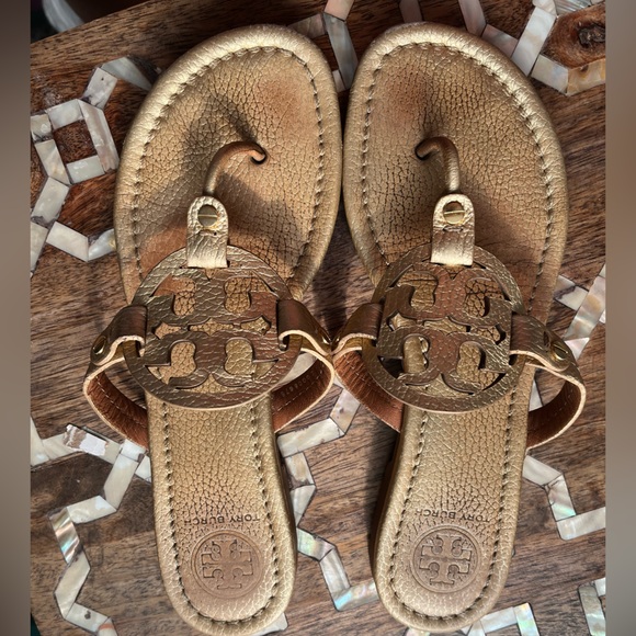 Tory Burch | Shoes | Gold Tory Burch Miller Sandals Size 85 | Poshmark